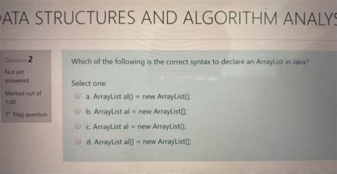 Solved Ata Structures And Algorithm Analys Question Which Chegg