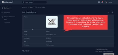Nova Drawer Overlay Remains Visible On Larger Screens And Nova Usermenu Items Do Not Close