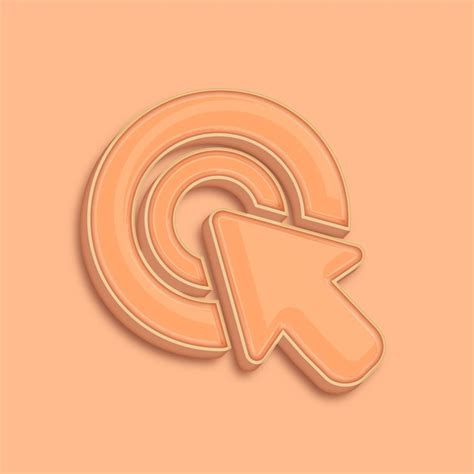 Premium Vector Trendsetting Modern 3D Peach Fuzz Color Mouse Pointer