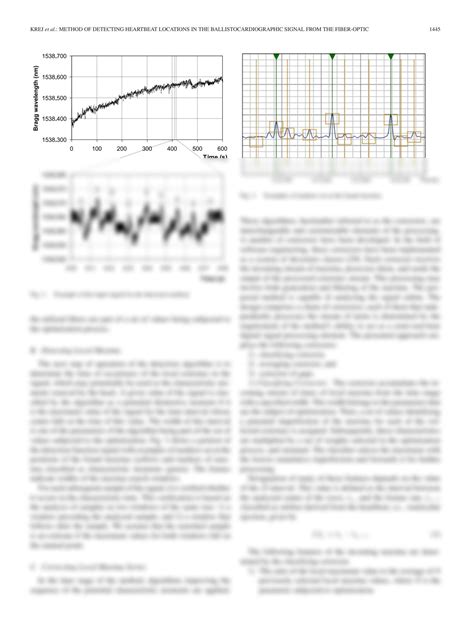 Solution A Method Of Detecting Heartbeat Locations In The Ballistocardiographic Signal From The