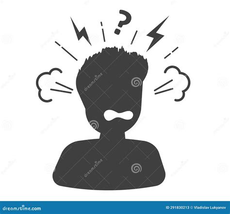 Angry Hate Mad Rage Unhappy Character Man Silhouette Vector Graphic Illustration Bad Negative