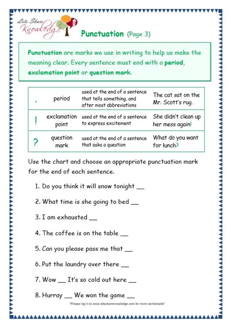Grammar Exercises English Punctuation