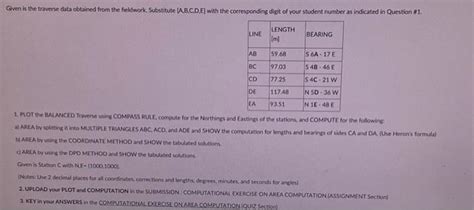 1 Pot The Bmlanced Traverse Using Compass Rule