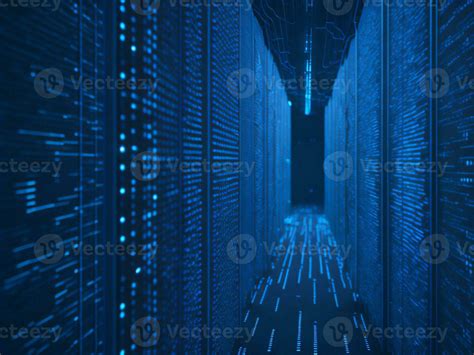 Ai Generated Blue Digital Binary Data On Computer Screen Background Binary Code Background