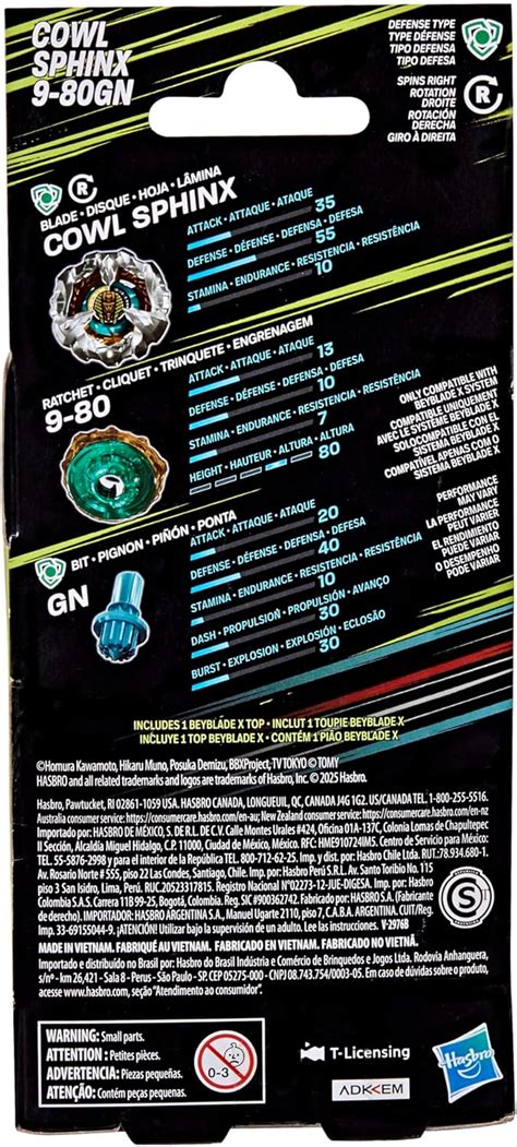 Hasbro Sphinx Cowl 9 80gn Beyblade X Booster Beysandbricks