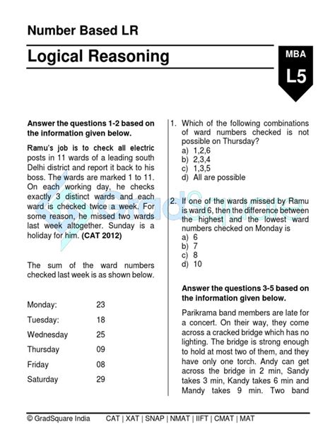 Cat L5 Number Based Lr Pdf Arithmetic Discrete Mathematics