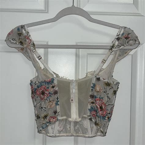 Victorias Secret Floral Corset Crop Top Floral Depop