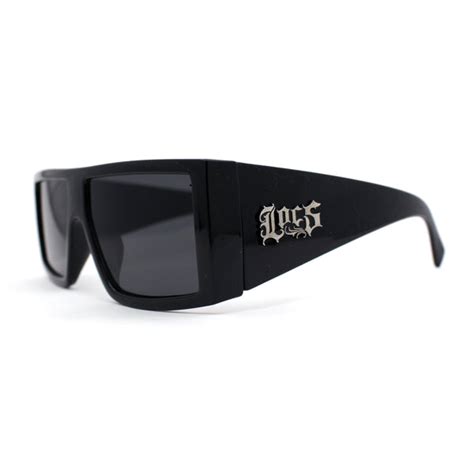 Locs Square Rectangle Thick Temple All Black Cholo Gangster Shade Sung