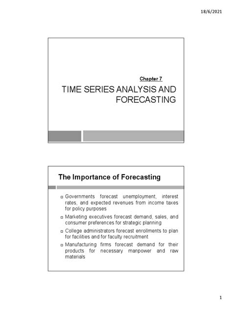 chapter 7 time series analysis forecasting pdf forecasting
