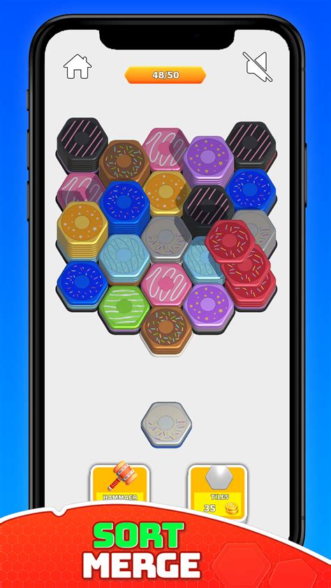 hexa donut color sort master merge puzzle 3d donut hexa sorting stack