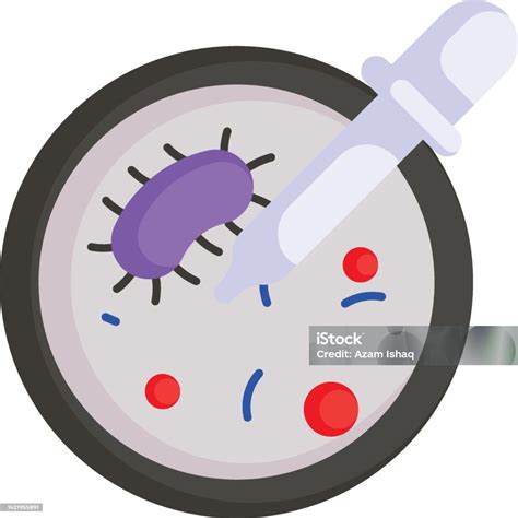 박테리아 배양 분석 벡터 컬러 아이콘 디자인 생화학 기호 생명 공학 및 생화학 기호 과학 및 엔지니어링 스톡 일러스트레이션 세포