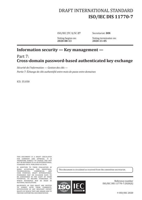 Iso Iec Dis 11770 7 Information Security Key Management