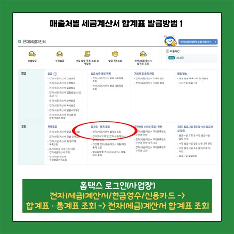 매출처별 세금계산서 합계표 발급방법 네이버 블로그