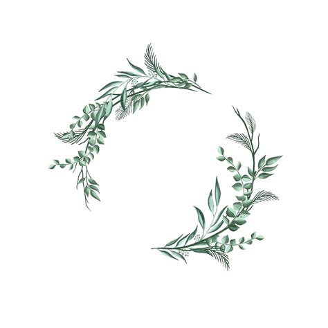 Premium Vector Floral Wreath Made Of Grass In Circle