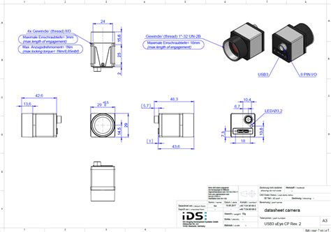 Mechanical Specifications USB 3 UEye CP Rev 2