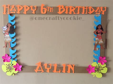 Moana Photo Frame Moana Photobooth Moanaframe Moana Birthday Party
