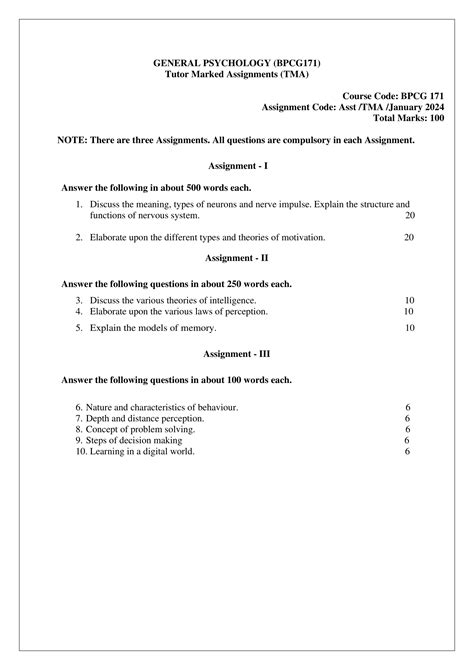 IGNOU BPCG 171 SOLVED ASSIGNMENT JANUARY 2024 ENGLISH MEDIUM