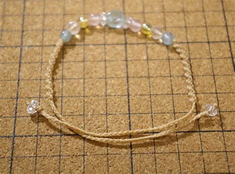 天然石ブレスレット マクラメ編み 左上ねじり結びレシピ・作り方 天然石・マクラメ編みアクセサリー Azustone 天然石