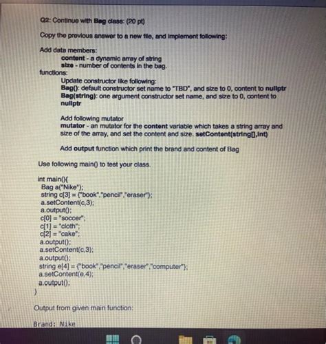 Q2 Continue With Bag Clase 20 Pt Copy The