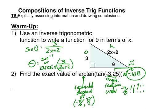 Ppt Compositions Of Inverse Trig Functions Powerpoint Presentation