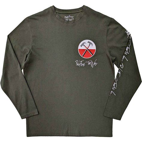 Pink Floyd The Wall Hammers Logo Green Long Sleeve T Shirt Earache