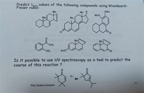 Solved Predict λmax ﻿values Of The Following Compounds Using