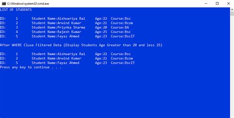How To Use Data Filtering Operations With Database Using Linq
