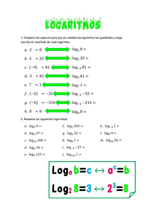 Actividad De Logaritmos