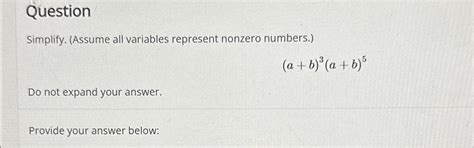 solved questionsimplify assume all variables represent