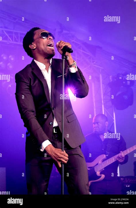 British Soul Singer Lemar Performing At Cornbury Festival Oxfordshire July 8th 2016 Stock
