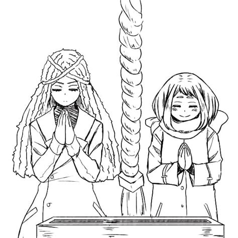 Ochako Uraraka Coloring Pages Coloringlib Ochako Uraraka Coloring Pages Coloringlib
