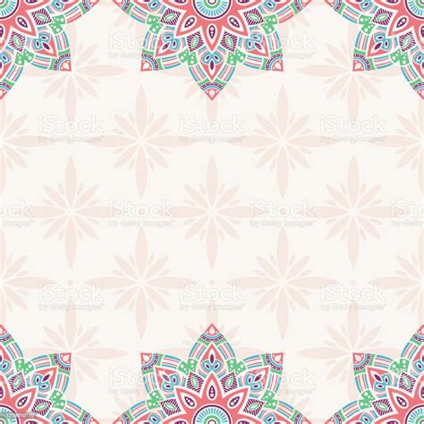 Seamless Border Pattern With Mandalas Mehndi Lace Borders Stock