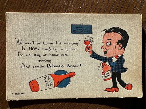 Early 1900s Antique Alcohol Cautionary Prohibition Era Postcard Humor