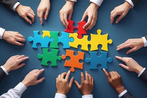 Premium Ai Image Hands Assembling Puzzle Concept Illustration