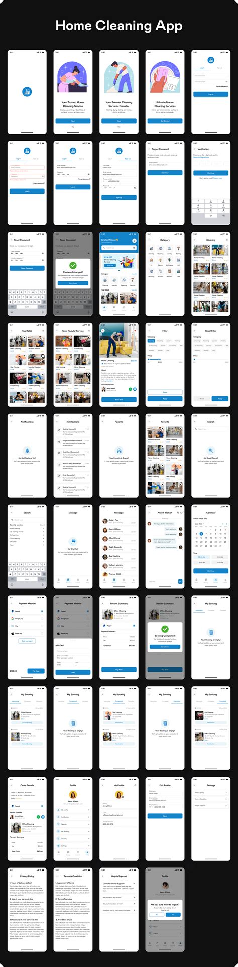 homecare app ui template home cleaning service app in flutter