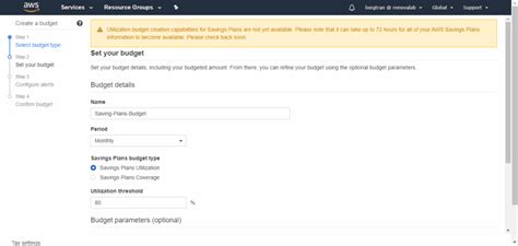 Creating Aws Budgets Savings Plans And Cost Budget Cloudvisor