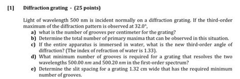 Solved Light Of Wavelength 500 Nm Is Incident Normally On A Chegg