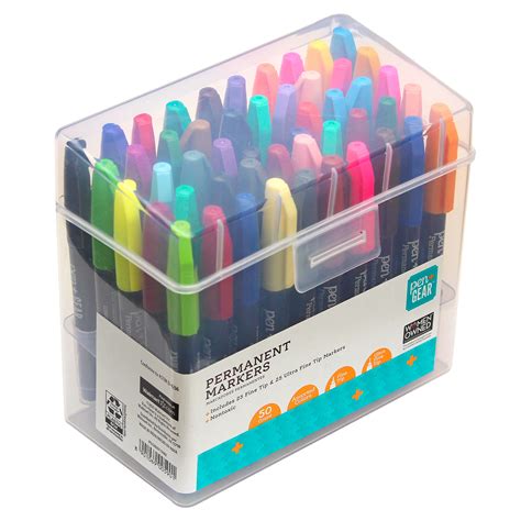 Pengear Permanent Markers Fine Ultra Fine Tip Assorted Colors 50