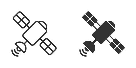 Icône Satellite Dans Le Style Plat Spoutnik Illustration Vectorielle
