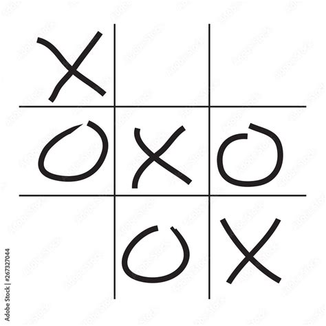 Tictactoe Game Icon On White Background Flat Style Tictactoe Game