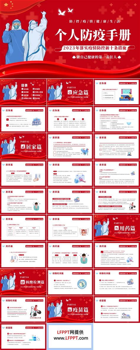 2023年疫情防控新十条个人防疫手册ppt课件下载 Lfppt