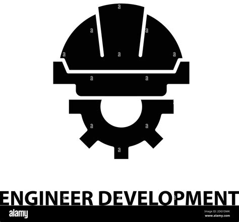 Engineer Development Icon Black Vector Sign With Editable Strokes