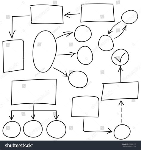 Hand Drawn Vector Mind Map Flow Stock Vector Royalty Free 611852057