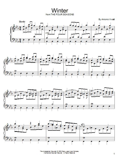 Vivaldi Four Seasons Winter Piano