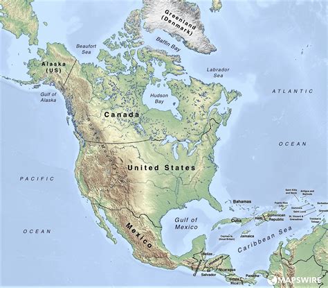 Mapa Fisico Da America Do Norte Canada Estados Unidos Images