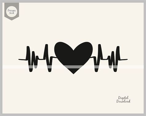 Heart Beat Svg Ekg Heartbeat Clipart Vector Cut Files Etsy