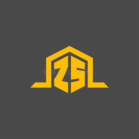 Zs Monogram Initial Logo With Hexagon Style Design Stock Vector Illustration Of Construction