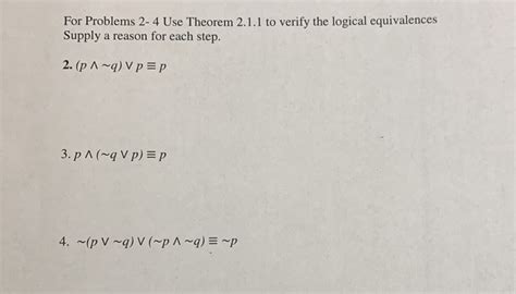 Solved For Problems Use Theorem To Verify The Chegg