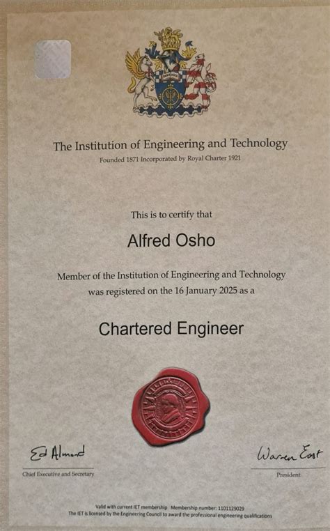 Iet Ceng Ieee Institution Engineering Telecommunicationengineer Alfred Tade Osho Msc