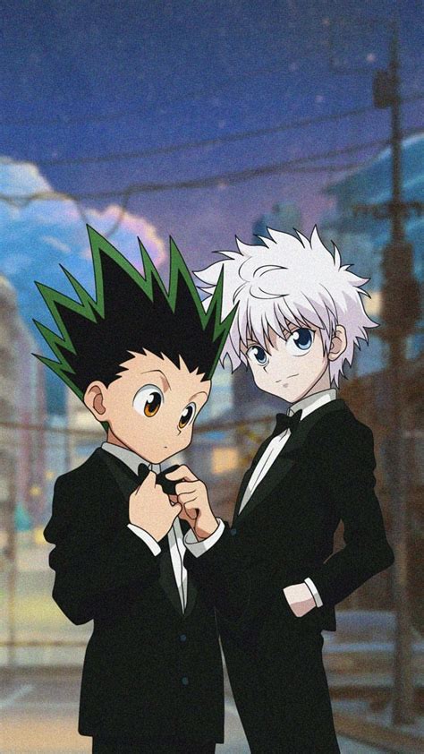 Download Gon And Killua In Suit Phone Wallpaper
